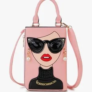 Bags | Chic Face Pink Designer Handbag | Poshmark